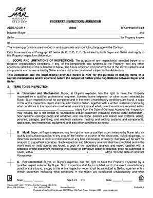 Fillable Online PROPERTY INSPECTIONS ADDENDUM Fax Email Print - pdfFiller