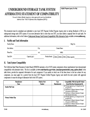 Fillable Online unidocs Underground Storage Tank System Affirmative ...