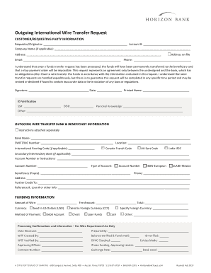 Fillable Online Outgoing International Wire Transfer Request CUSTOMER ...