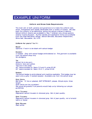 Fillable Online Example Uniform - edulinknetworcsnet Fax Email Print ...