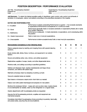 Fillable Online Housekeeping Assistant & Evaluation.DOC Fax Email Print ...