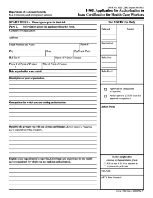Fillable Online I-905 Application for Authorization toIssue ...