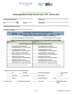 Fillable Online First Things First Family application - Fax Email Print ...