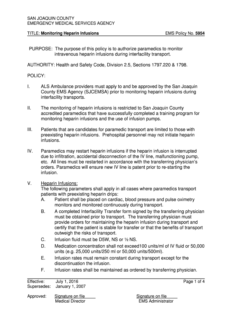 Fillable Online TITLE: Monitoring Heparin Infusions Fax Email Print ...