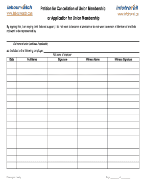 Fillable Online How To Cancel A Union 'Card' (Saskatchewan ...