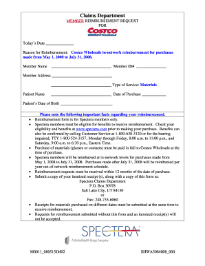Fillable Online Member Claim Form Final 63008doc Fax Email Print ...
