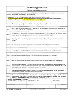 Fillable Online CONTAINER PACKING CERTIFICATE Fax Email Print - pdfFiller