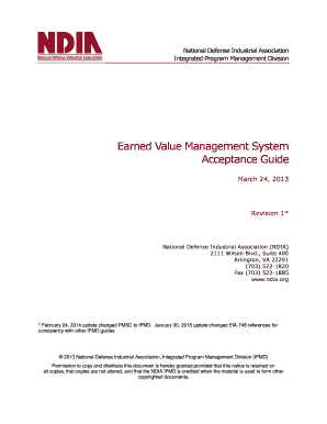 Fillable Online ndia EVMS Acceptance Guide - National Defense ...