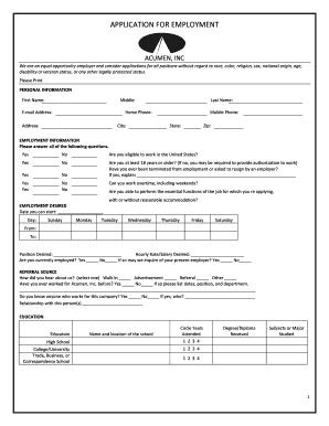 Fillable Online ACUMEN, INC Fax Email Print - pdfFiller