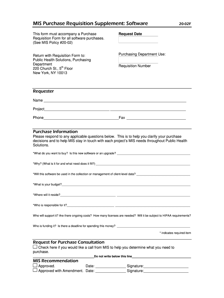 Fillable Online healthsolutions Requester Purchase Information - Public Health Solutions ...