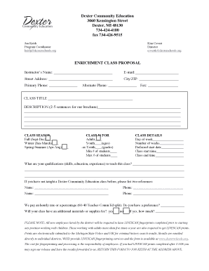 Fillable Online dexterschools Dexter Community Education Fax Email Print - pdfFiller