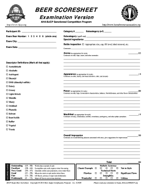 Fillable Online bjcp BEER SCORESHEET - bjcporg Fax Email Print - pdfFiller