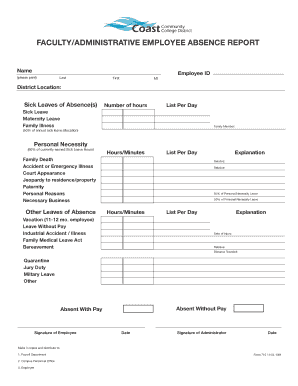 Fillable Online goldenwestcollege FACULTYADMINISTRATIVE EMPLOYEE ...