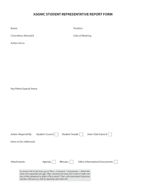 Fillable Online goldenwestcollege ASGWC STUDENT REPRESENTATIVE REPORT ...