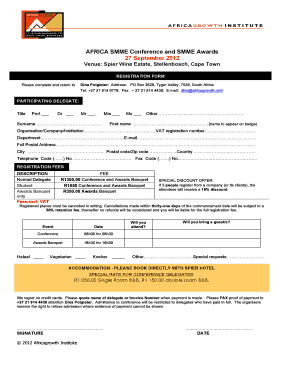 Fillable Online SMME Conf Reg Form Fax Email Print - pdfFiller