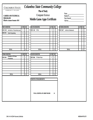 Fillable Online cscc Mobile Game Apps Certificate - cscc Fax Email ...