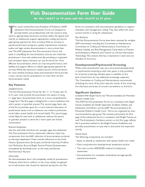 Fillable Online Visit Documentation Form User Guide Fax Email Print ...