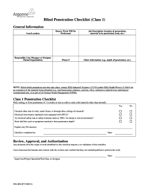 Fillable Online aps anl Blind Penetration Checklist Fax Email Print ...