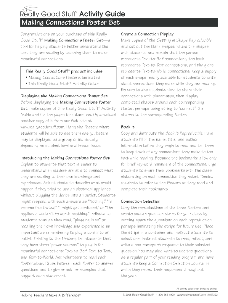 Fillable Online Making Connections Poster Set Fax Email Print - pdfFiller