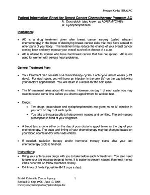 Fillable Online bccancer bc Patient Information Sheet for Breast Cancer ...