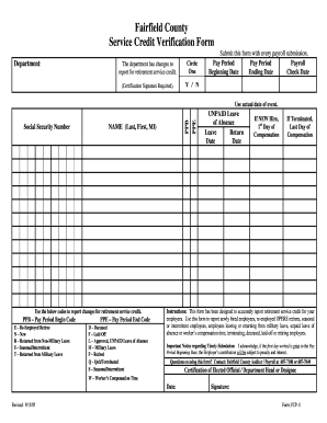Fillable Online intranet co fairfield oh Service Credit Verification ...