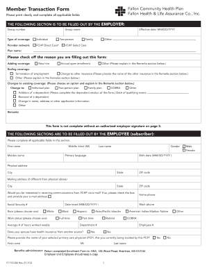 Fillable Online New Group Submission Checklist FALLON COMMUNITY HEALTH ...