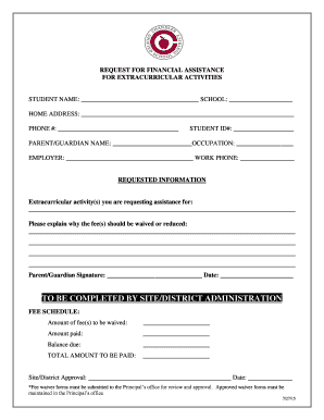 Fillable Online FOR EXTRACURRICULAR ACTIVITIES Fax Email Print - pdfFiller