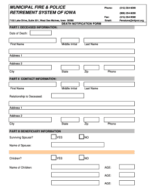 Fillable Online mfprsi Form - Death Notification.xls Fax Email Print ...