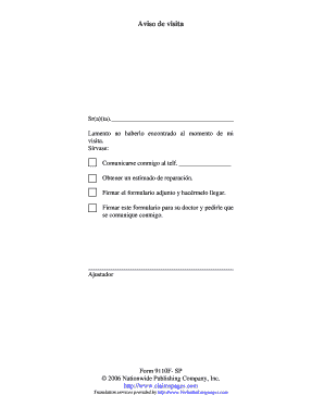 Fillable Online Aviso de visita - The Claims Pages Fax Email Print ...