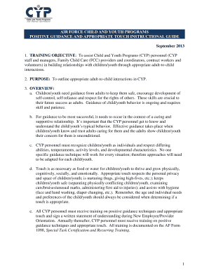 Fillable Online AIR FORCE CHILD AND YOUTH PROGRAMS POSITIVE GUIDANCE ...
