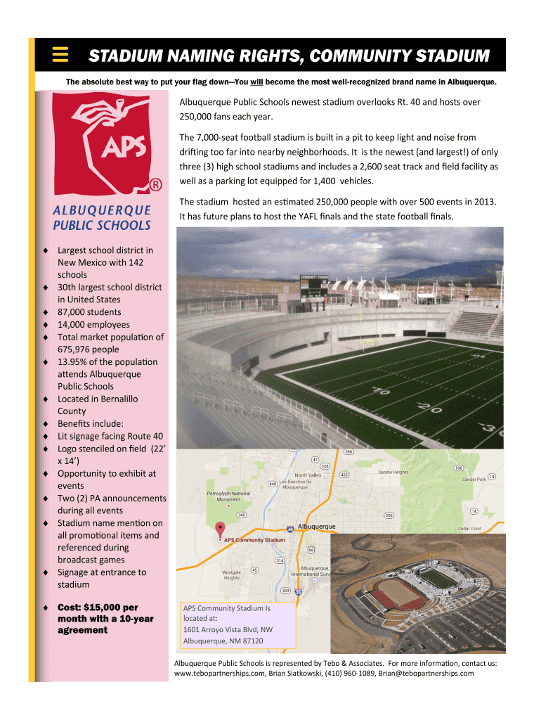 Fillable Online STADIUM NAMING RIGHTS, COMMUNITY STADIUM Fax Email ...