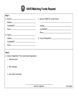 Fillable Online amvets VAVS Matching Funds Request Form - AMVETS Fax Email Print - pdfFiller