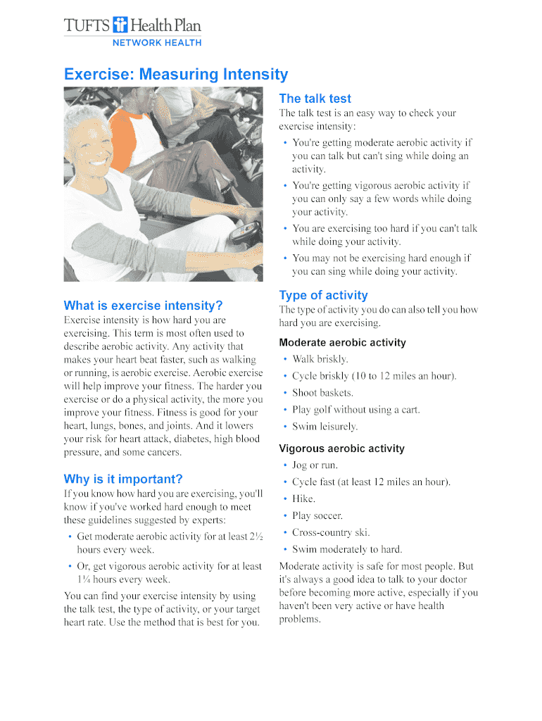Fillable Online Exercise: Measuring Intensity Fax Email Print - pdfFiller