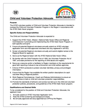Fillable Online Child and Volunteer Protection Advocate Fax Email Print ...