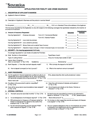 Fillable Online Application for Fidelity and Crime Insurance Fax Email ...