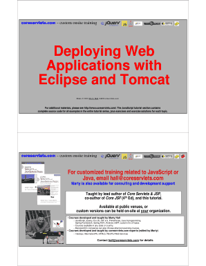 Fillable Online Deploying Web Applications with Eclipse and Tomcat Fax Email Print - pdfFiller