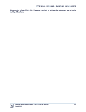 Fillable Online Appendix D - FEMA 386-4 Guidance Worksheets 080709.doc ...
