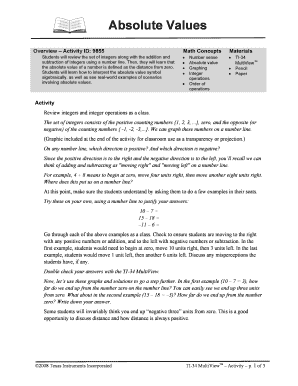 Fillable Online Absolute Values - educationticom Fax Email Print ...