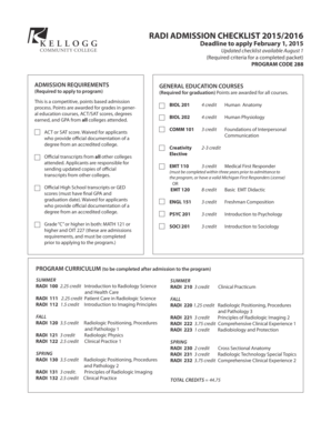 Fillable Online kellogg Radiography Point SheetChecklistindd - kellogg ...