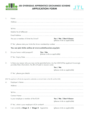 Fillable Online JIB OVERSEAS APPRENTICE EXCHANGE SCHEME APPLICATION ...