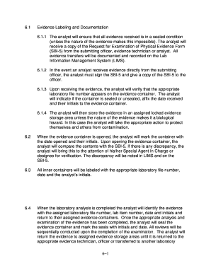 Fillable Online 61 Evidence Labeling and Documentation Information Fax ...