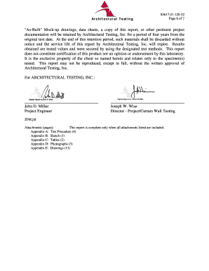 Fillable Online MOCK-UP PERFORMANCE TEST REPORT - tubeliteinccom Fax ...