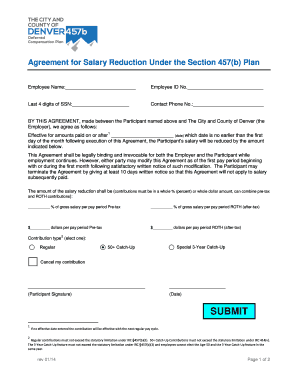 Fillable Online TIAA-CREF Salary Deferral Agreement - Denver Fax Email Print - pdfFiller