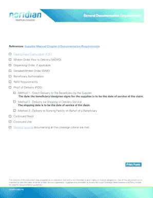 Fillable Online Documentation Checklist - General Documentation ...