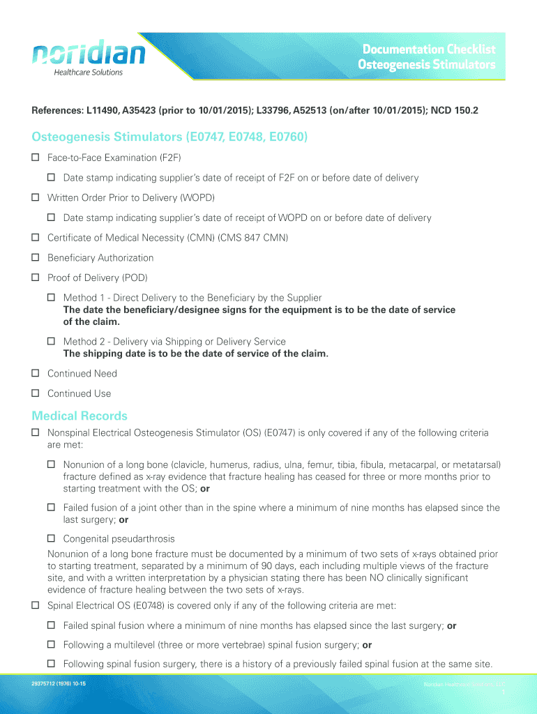Fillable Online Osteogenesis Stimulators Fax Email Print - pdfFiller