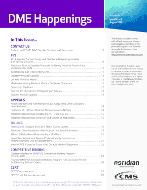 Fillable Online DME Happenings - Issue 40 The bulletin contains ...
