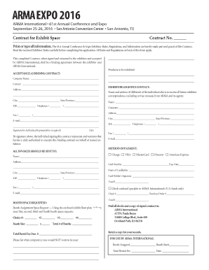 Fillable Online arma ARMA EXPO 2016 Fax Email Print - pdfFiller