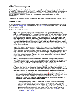 Fillable Online DHS Procedures for using GAPS Fax Email Print - pdfFiller