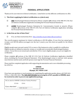 Fillable Online omwbe wa Certification Application Form - omwbewagov Fax Email Print - pdfFiller