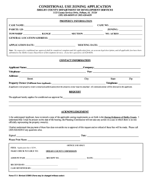 Fillable Online CONDITIONAL USE ZONING APPLICATION Fax Email Print - pdfFiller